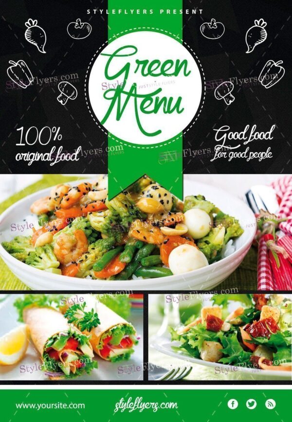 Green Menu Psd Flyer – StyleFlyers
